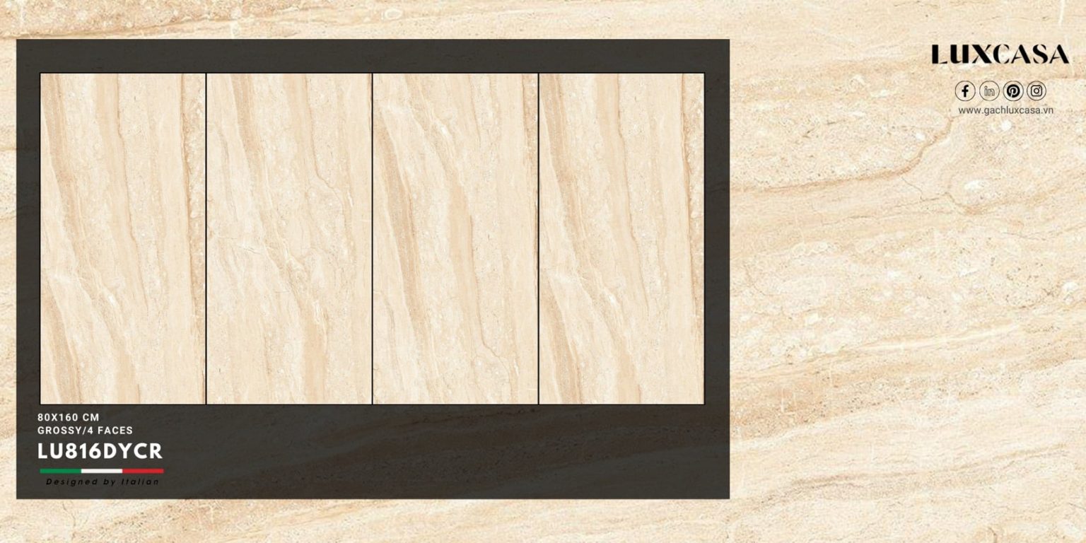 Gạch 800x1600 màu be 80x160 816LU816DYCR - Bóng kính